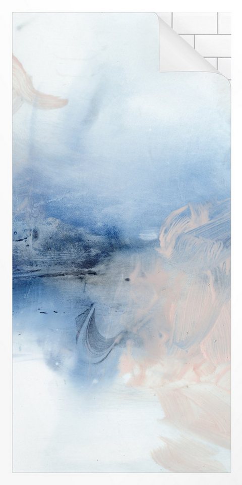 Bilderdepot24 Badrückwand Abstrakt Blau Duschrückwand Ohne Bohren