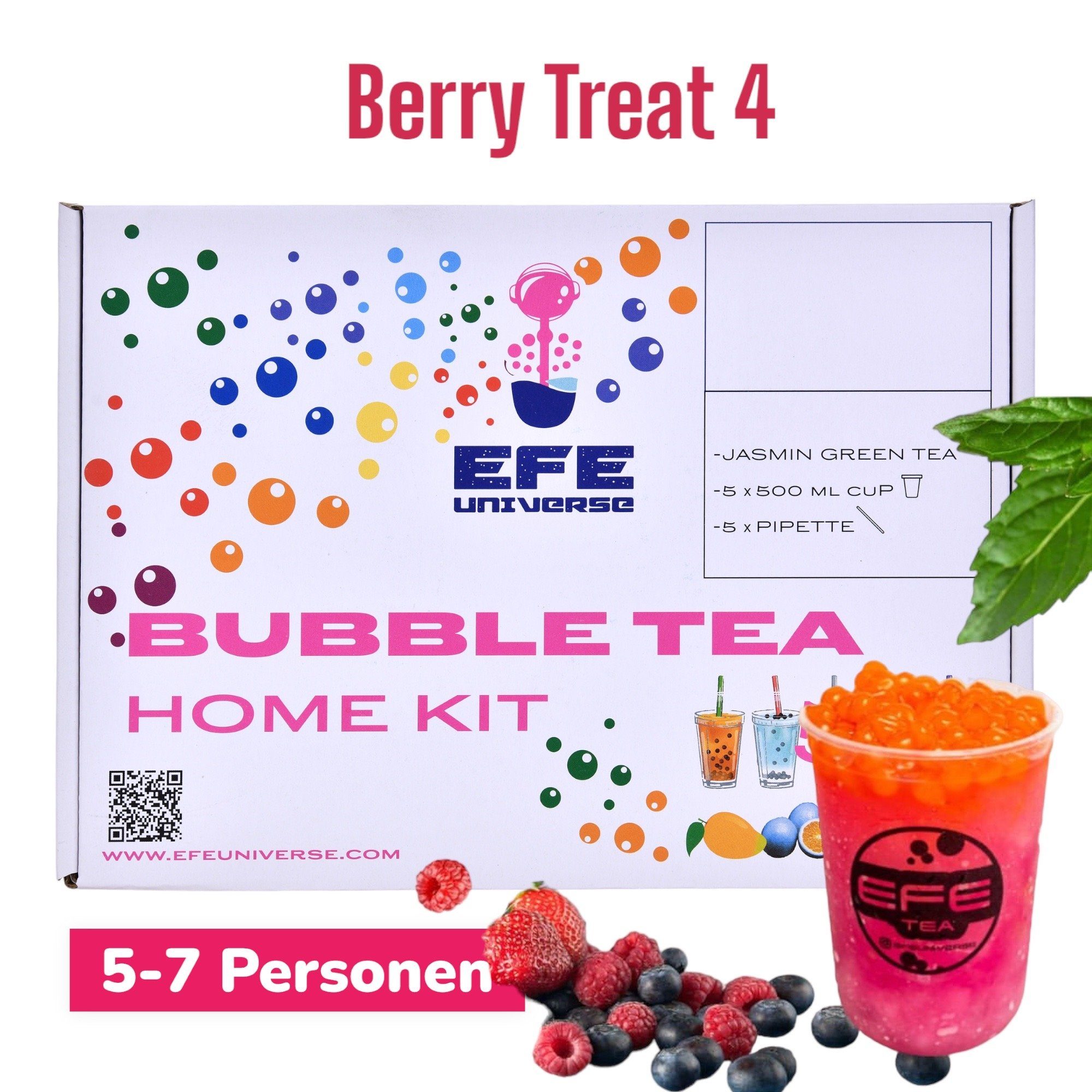 Efe Universe Kreativset DIY Bubble Tea Geschenbox, Bubble Tea Home Kit für 5-7 Personen, Beere ...