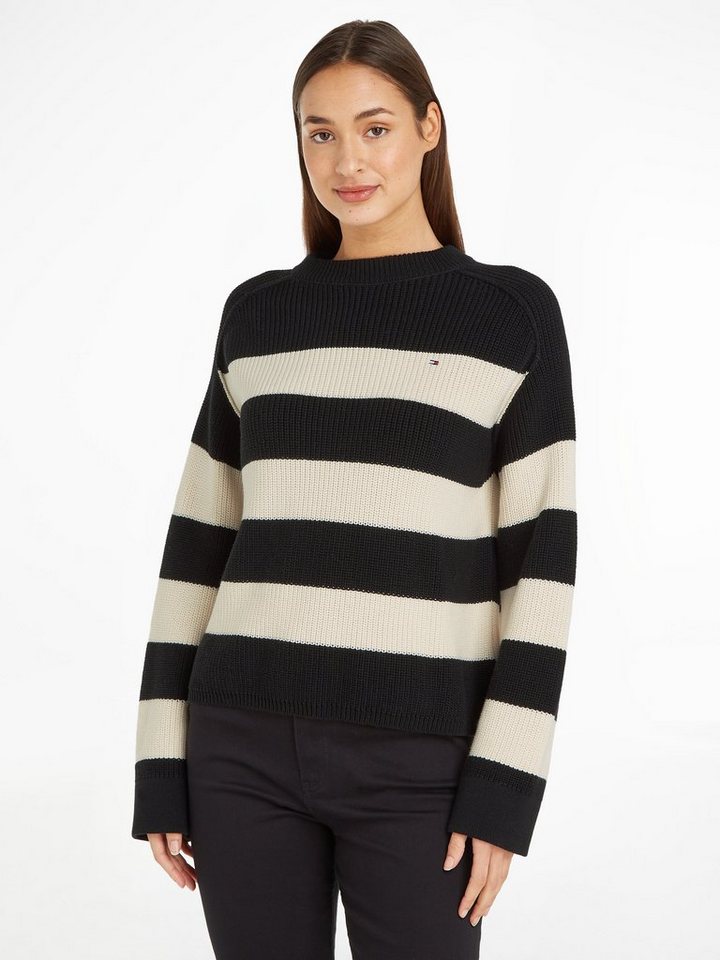 Tommy Hilfiger Rundhalspullover Global Serie Th Women Mit Logostickerei