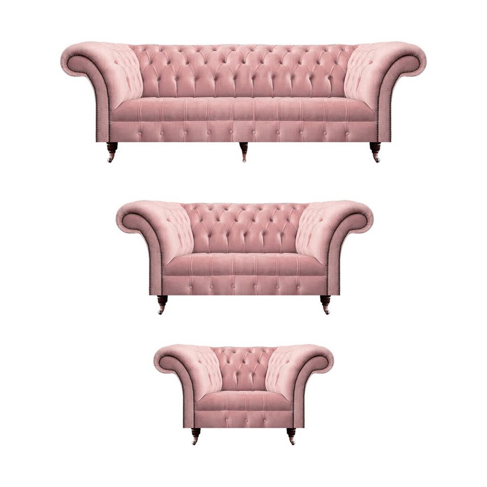 Jvmoebel Chesterfield Sofa Chesterfield Sofa Set Polstermöbel 2x Sofas