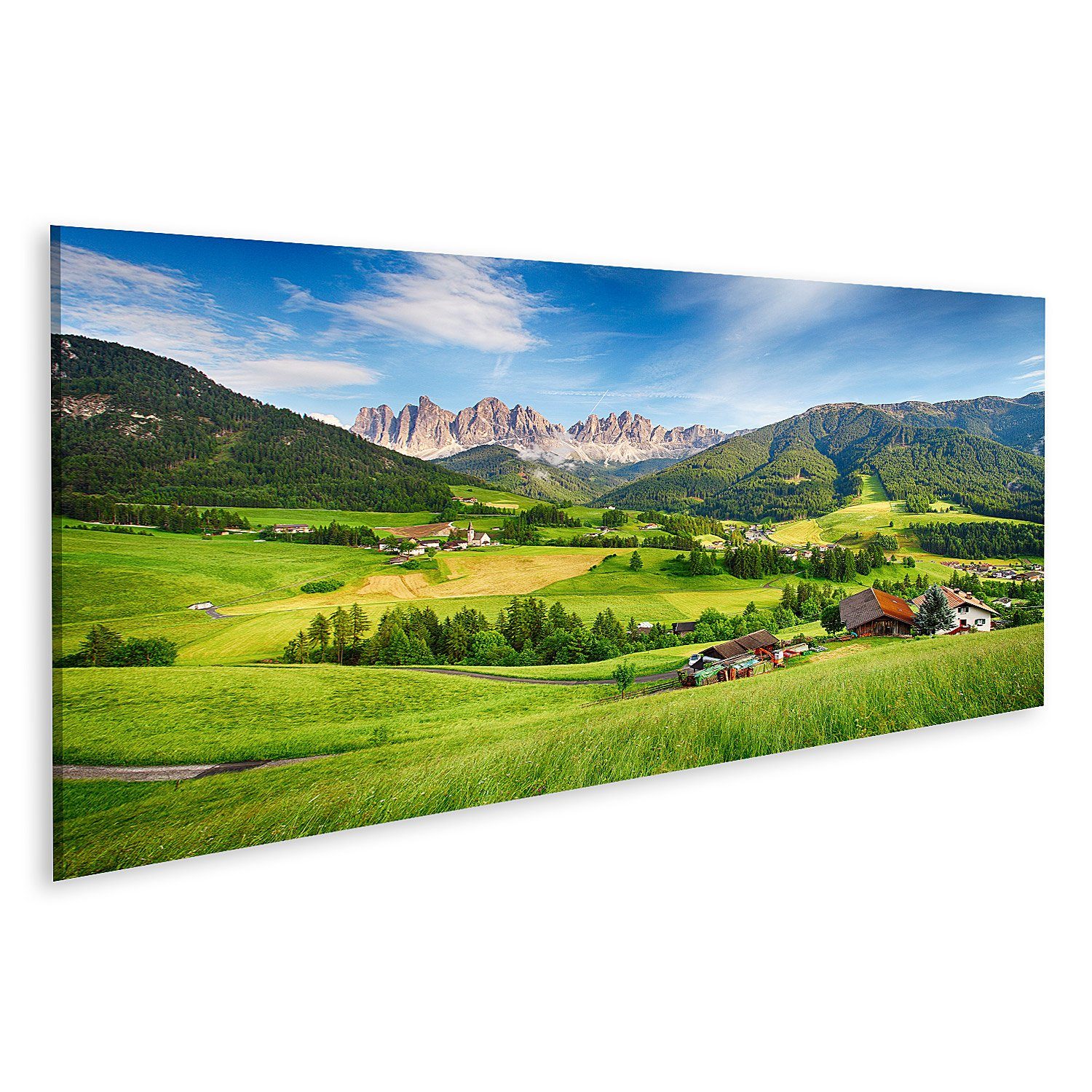 islandburner Leinwandbild Bild auf Leinwand Dolomiten Alpen Berg Val di Funes. Wandbild Poster K
