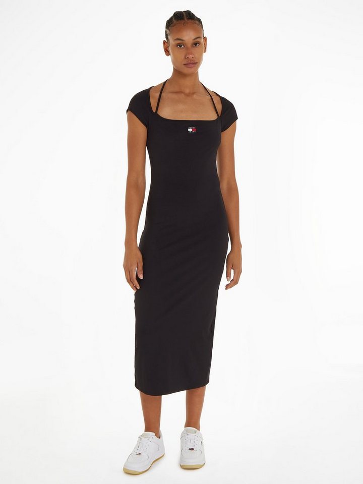Tommy Jeans Jerseykleid Tjw Midi Badge Rib Dress Ext Mit Tommy Jeans Flagge