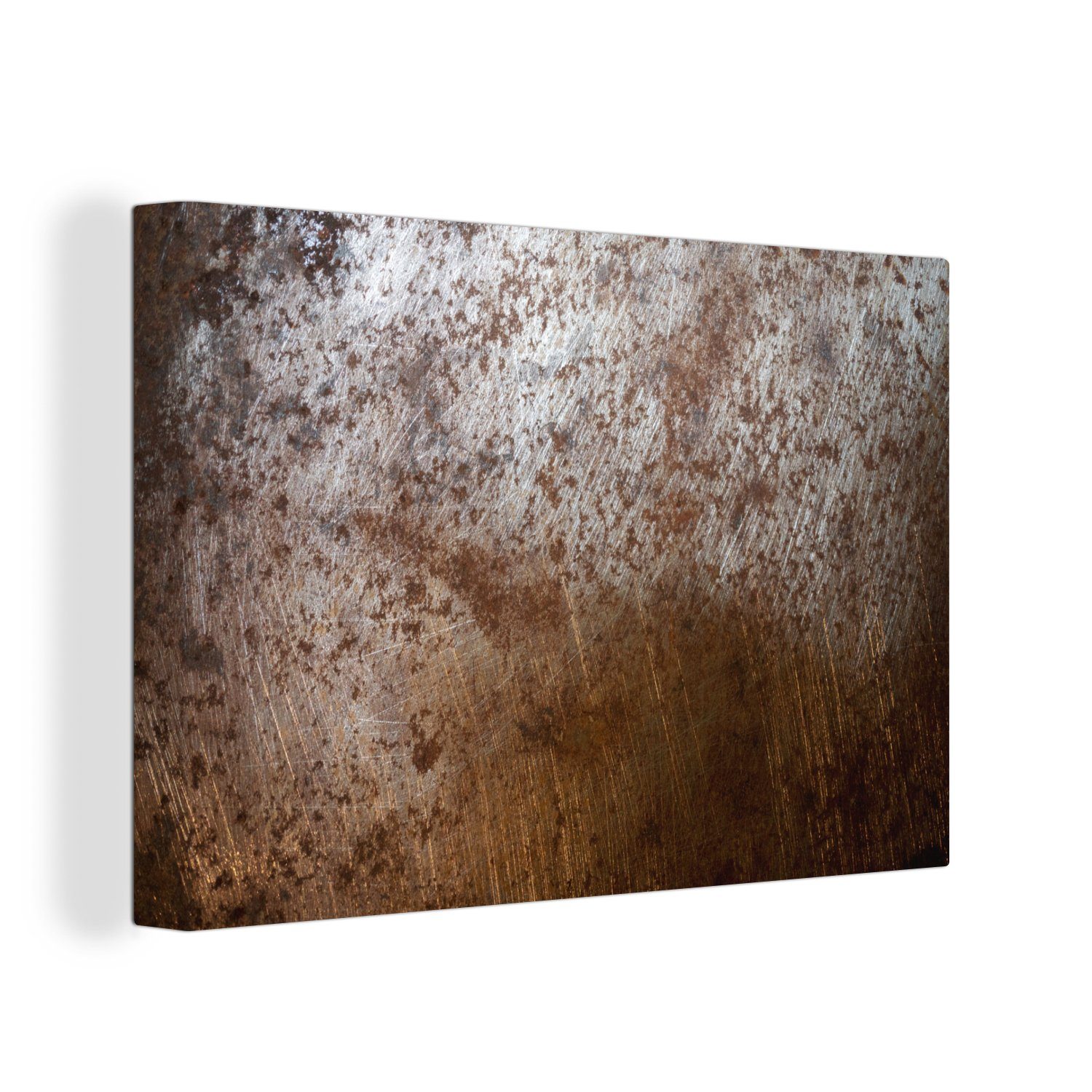 Onemillioncanvasses® Leinwandbild Rost Silber Metall 1 St