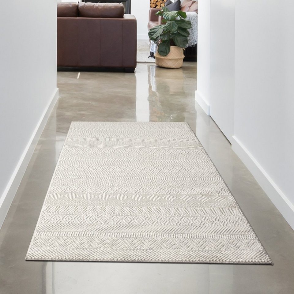 Teppich Recycle Wohnzimmerteppich Mit Hoch Tief Effekt Muster • Weich