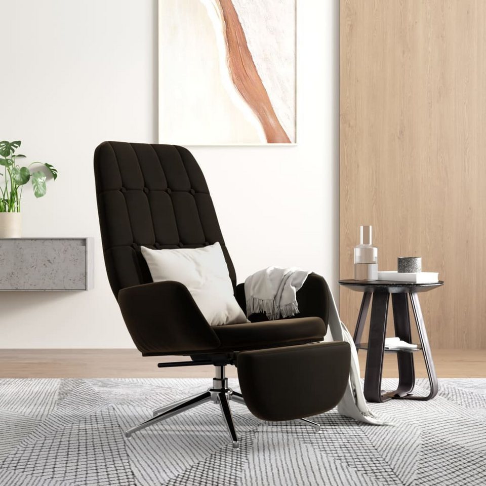Vidaxl Sessel Relaxsessel Mit Fußstütze Schwarz Mikrofasergewebe