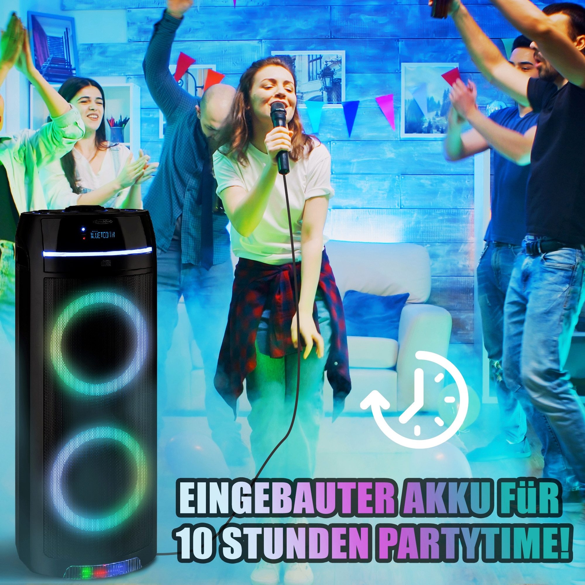 Reflexion PS10BTCD mit eingebauten CD-Player und XMR Bass Technology! Party-Lautsprecher ...