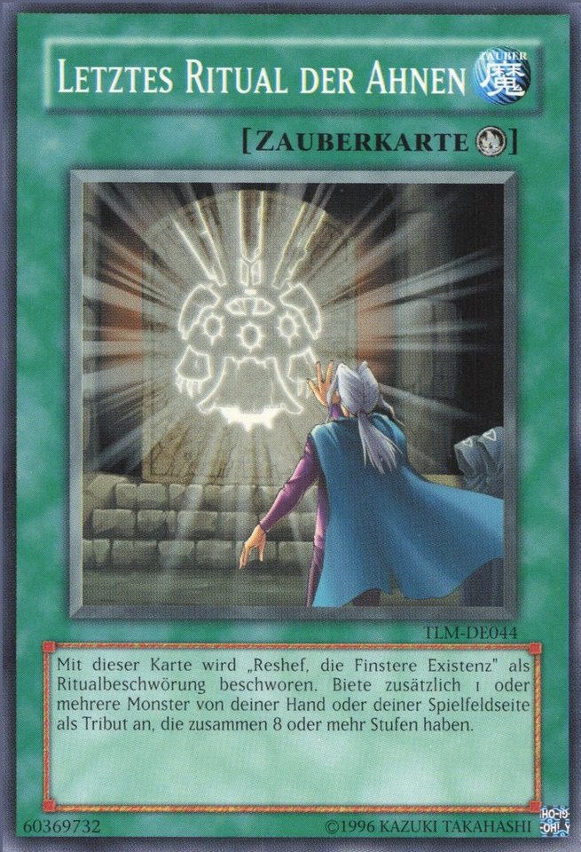 Recollectibles Sammelkarte Yugioh Karte Letztes Ritual Der Ahnen