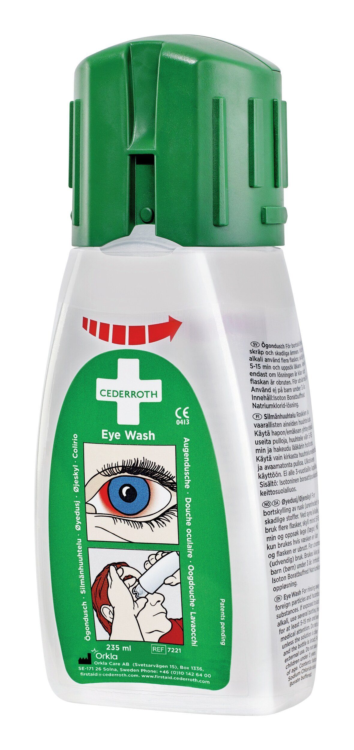 Cederroth Erste-Hilfe-Set, Augendusche im Taschenformat 235 ml
