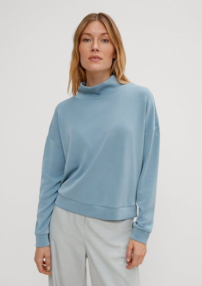Comma Sweatshirt Sweatshirt Mit Stehkragen