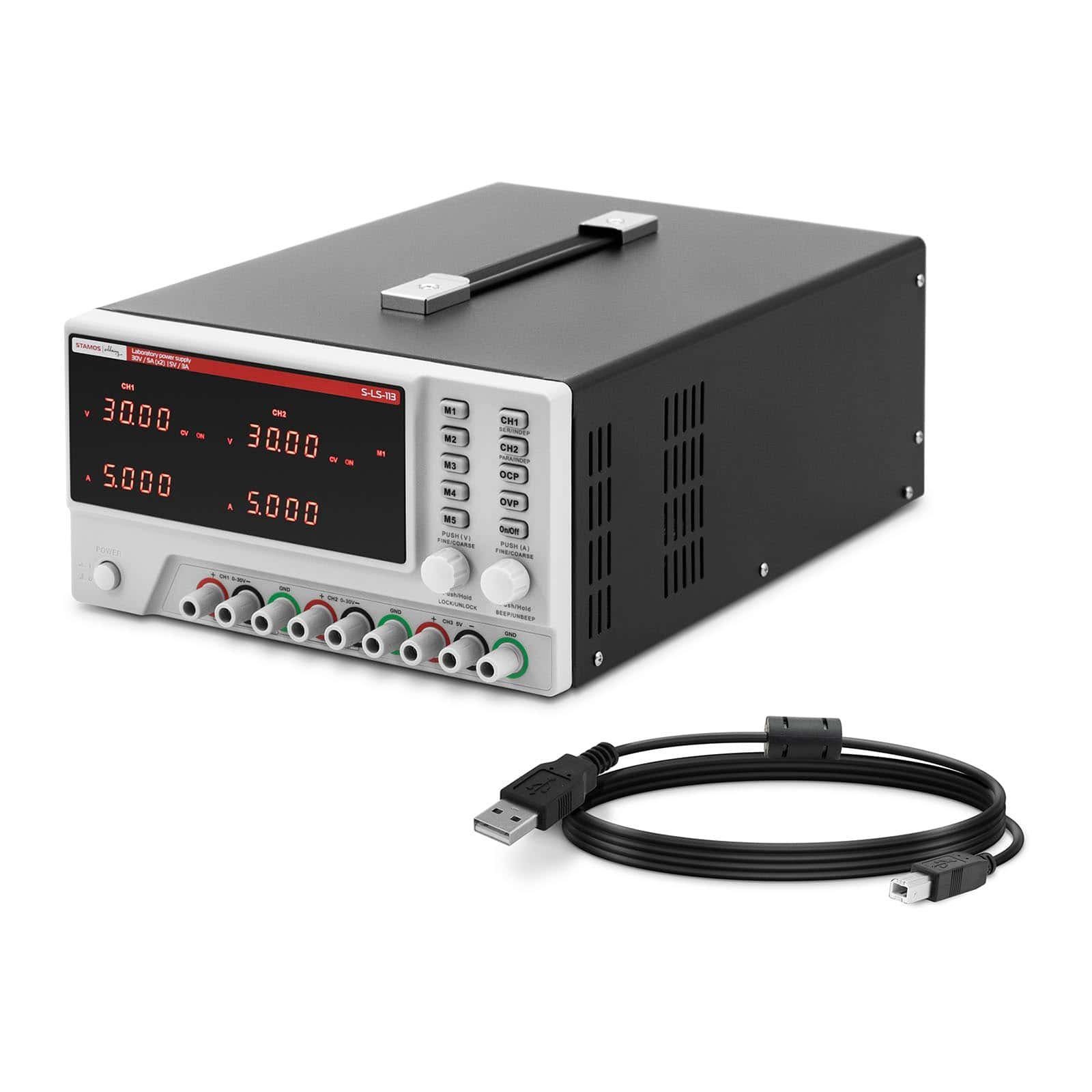 Stamos Welding Group Labornetzgerät regelbar Labornetzteil Netzgerät 5 Speicher 2 Kanäle 3 ...