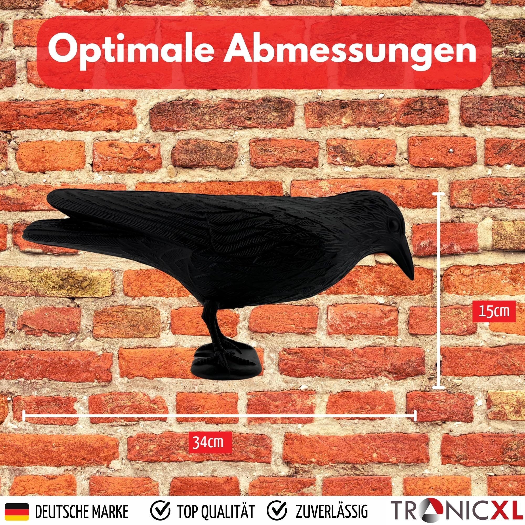 TronicXL Vogel-Schreck 2x Rabe künstlich Taubenabwehr Taubenschreck ...