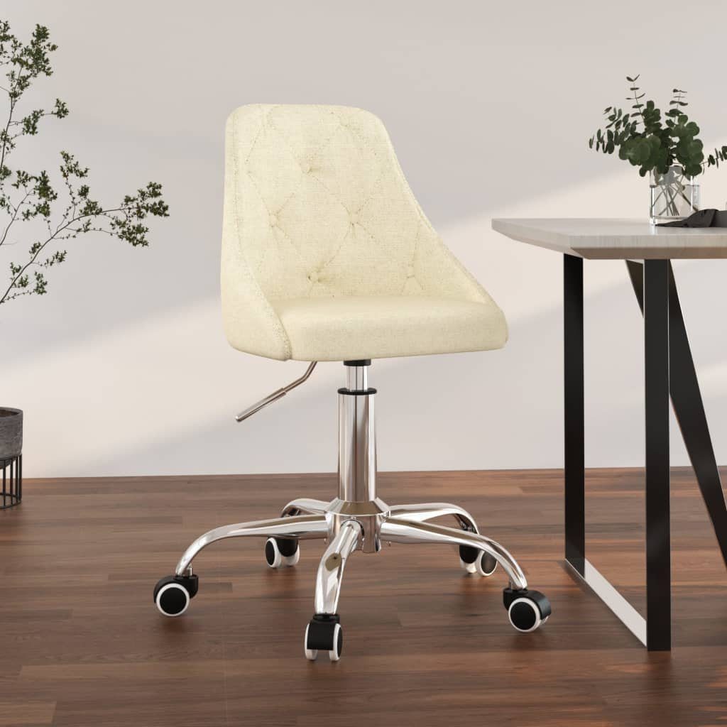 Furnicato Bürostuhl Drehbar Creme Stoff 1 St