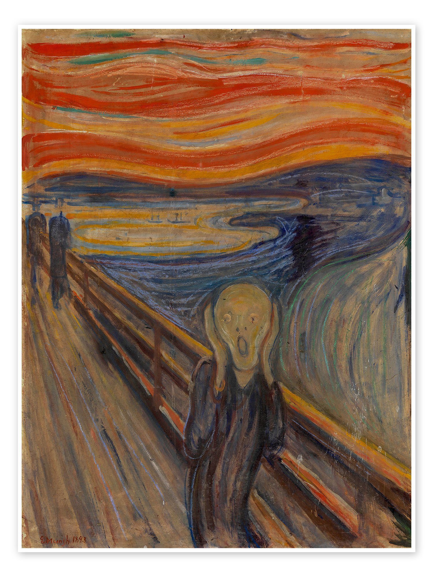 Posterlounge Poster Edvard Munch, Der Schrei, 1893, Wohnzimmer Malerei