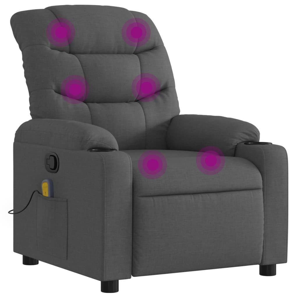 vidaXL Sessel Massage-Relaxsessel, Stoff, Dunkelgrau (1-St)