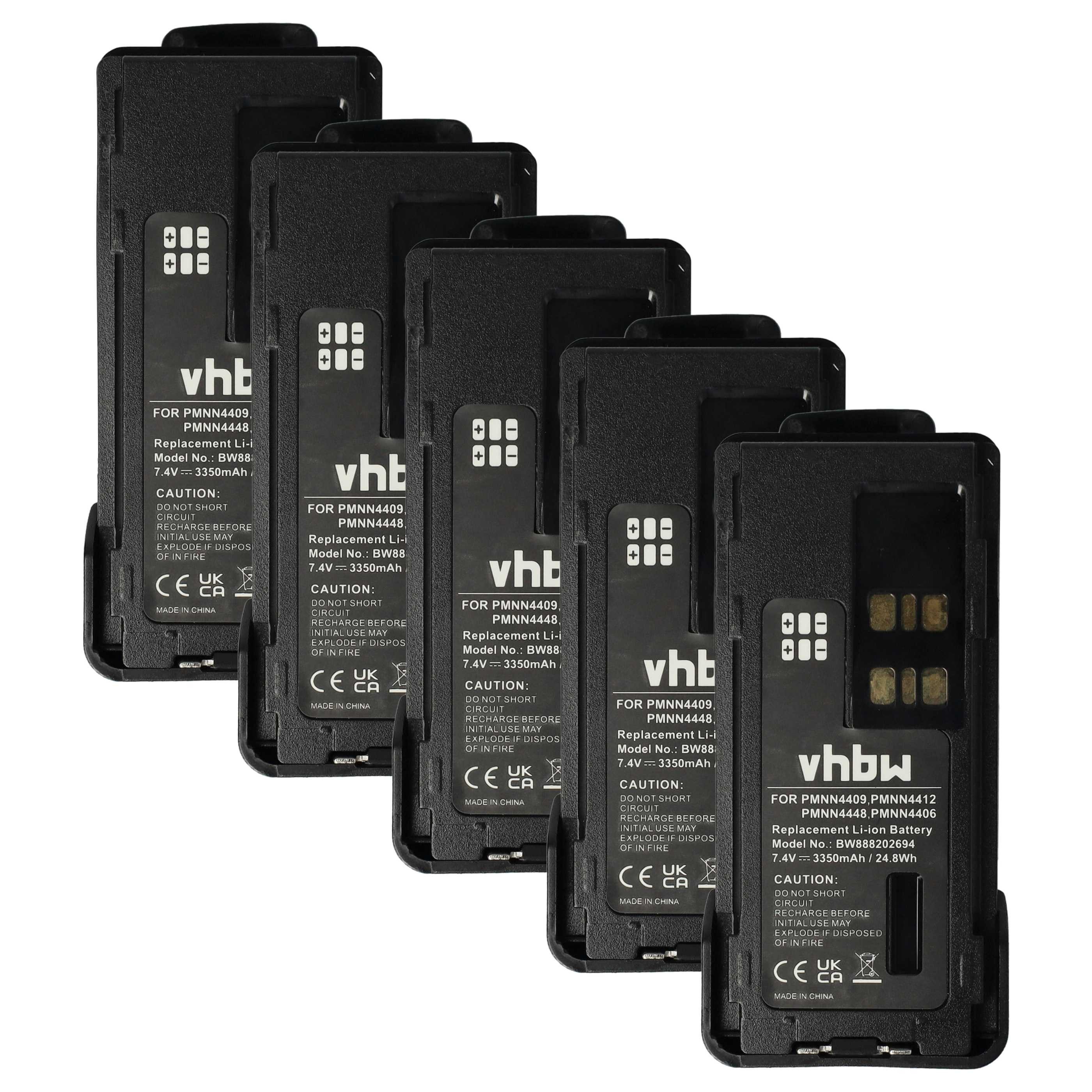 vhbw Ersatz für Motorola PMNN4544A, PMNN4544 für (3350 mAh, 7,4 V, Li-Ion) Akku Li-Ion 3350 mAh ...