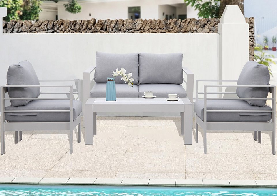 Mexo Gartenlounge Set Gartenmöbel Set Aluminium Loungeset Für Terrasse