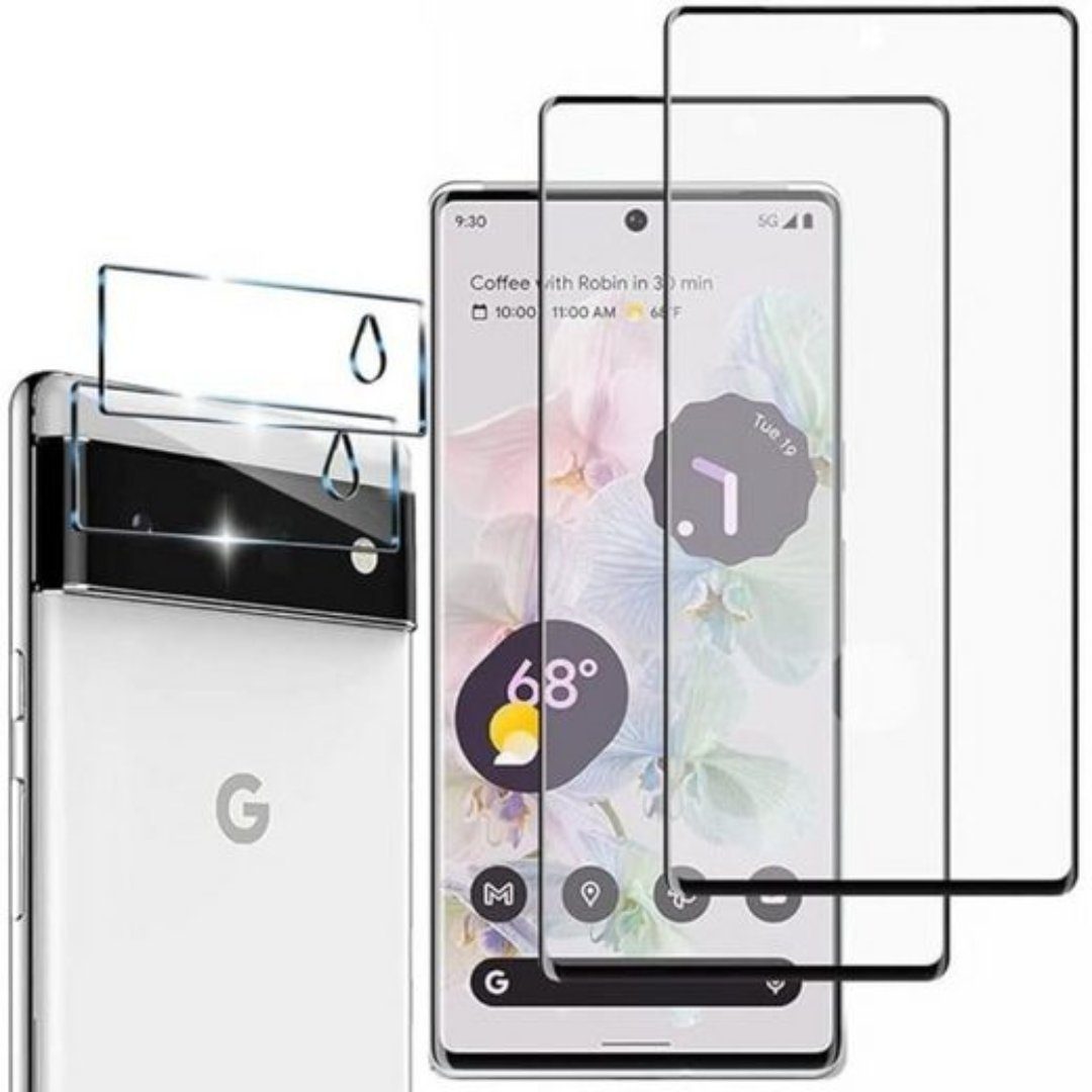 SmartUP Displayschutzglas 2X Schutzglas für Google Pixel 6 Pro Panzerfolie Display Kamera Full ...