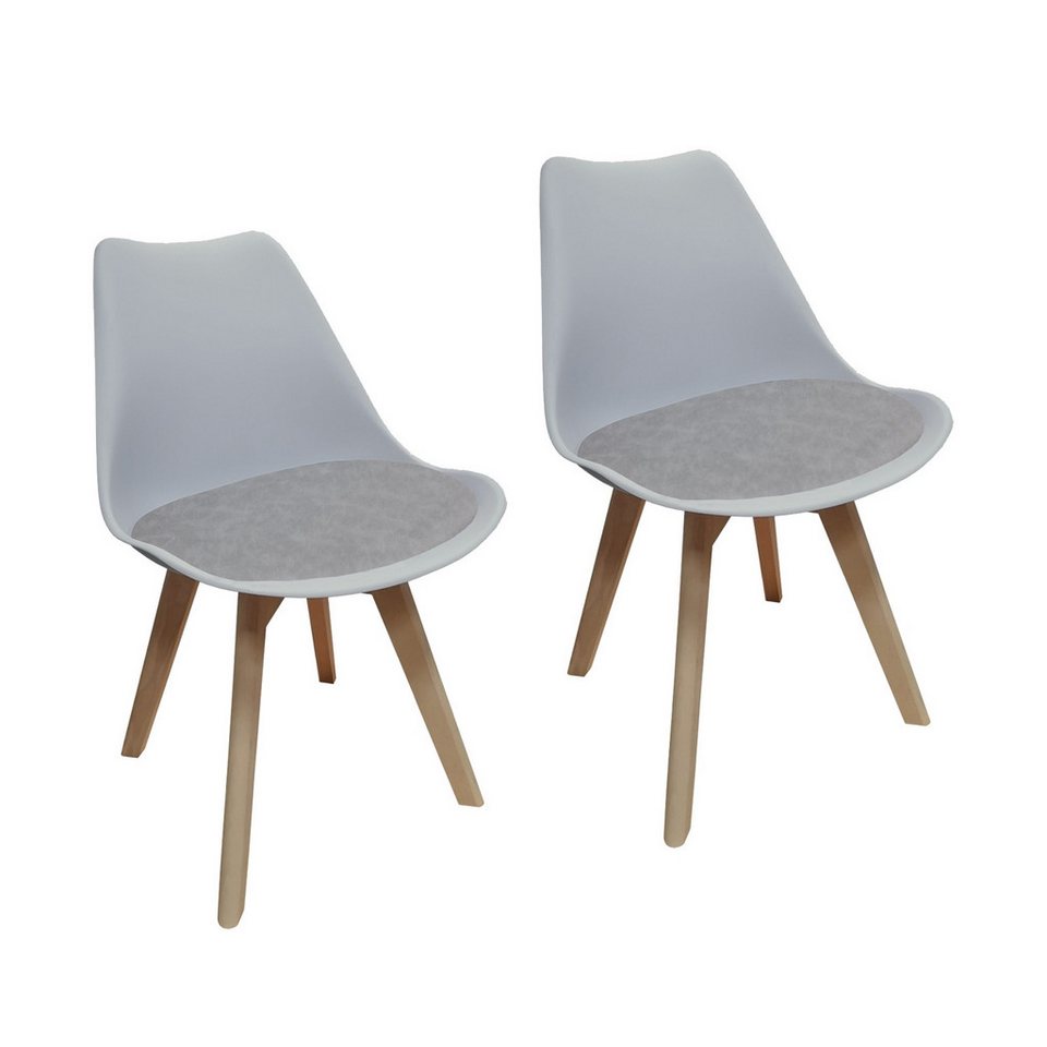 Hti Living Esszimmerstuhl Esszimmerstuhl 2er Set Pu Antikgrau Atlanta
