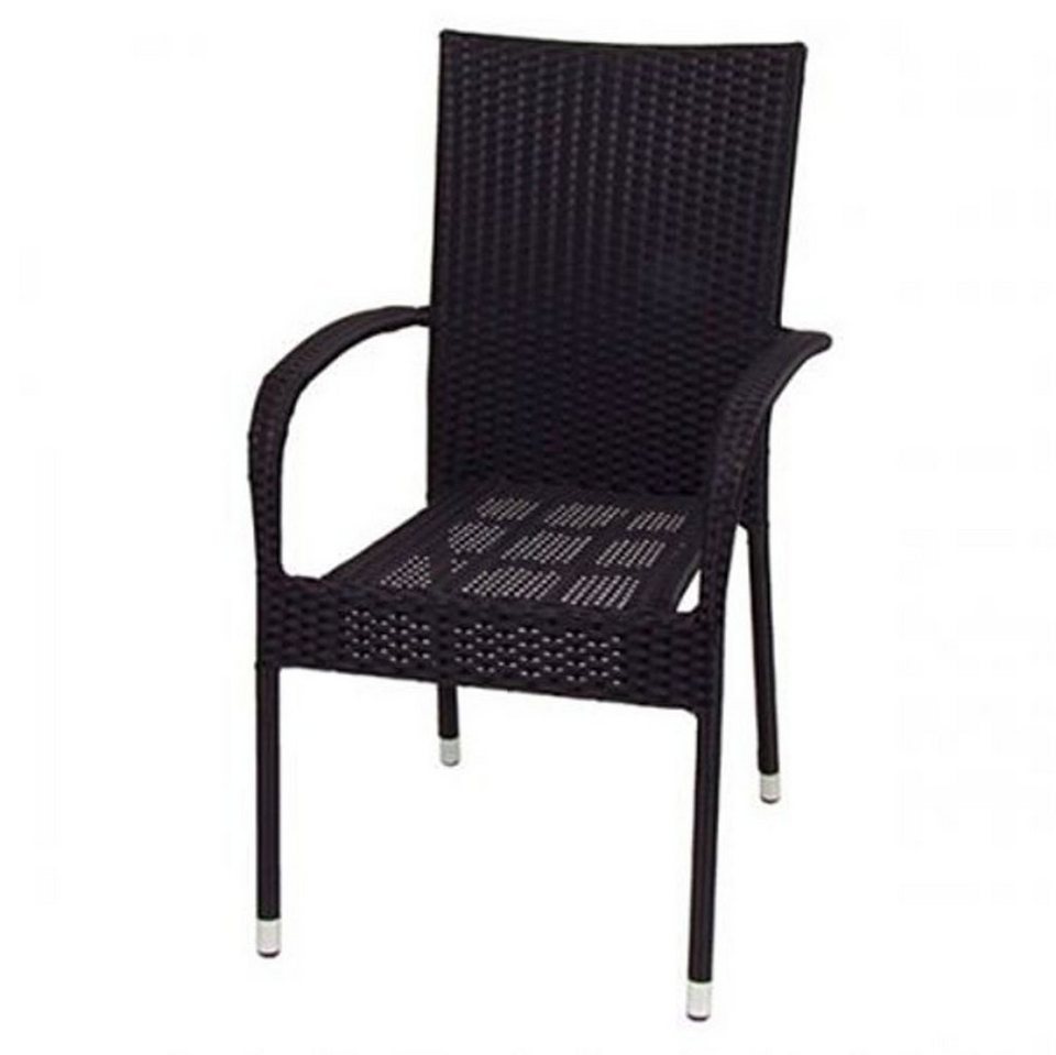 Buri Gartenstuhl Wicker Stapelstuhl Schwarz Gartenstuhl Terrassenstuhl