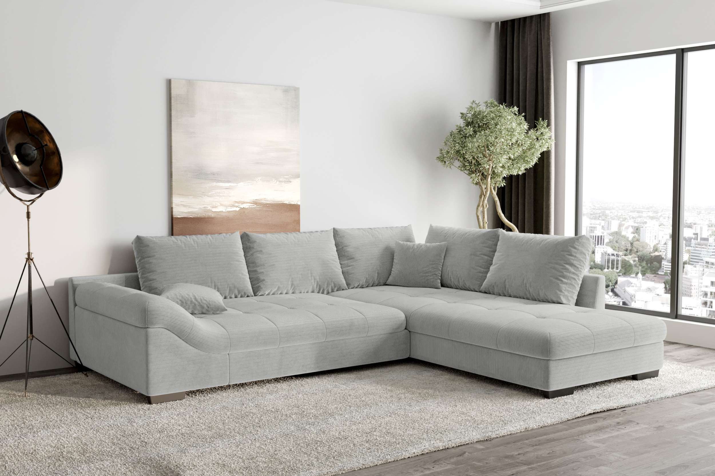 99rooms Ecksofa Terra, Sofa, L-Form, Inkl. 5 Rückenkissen, ohne ...