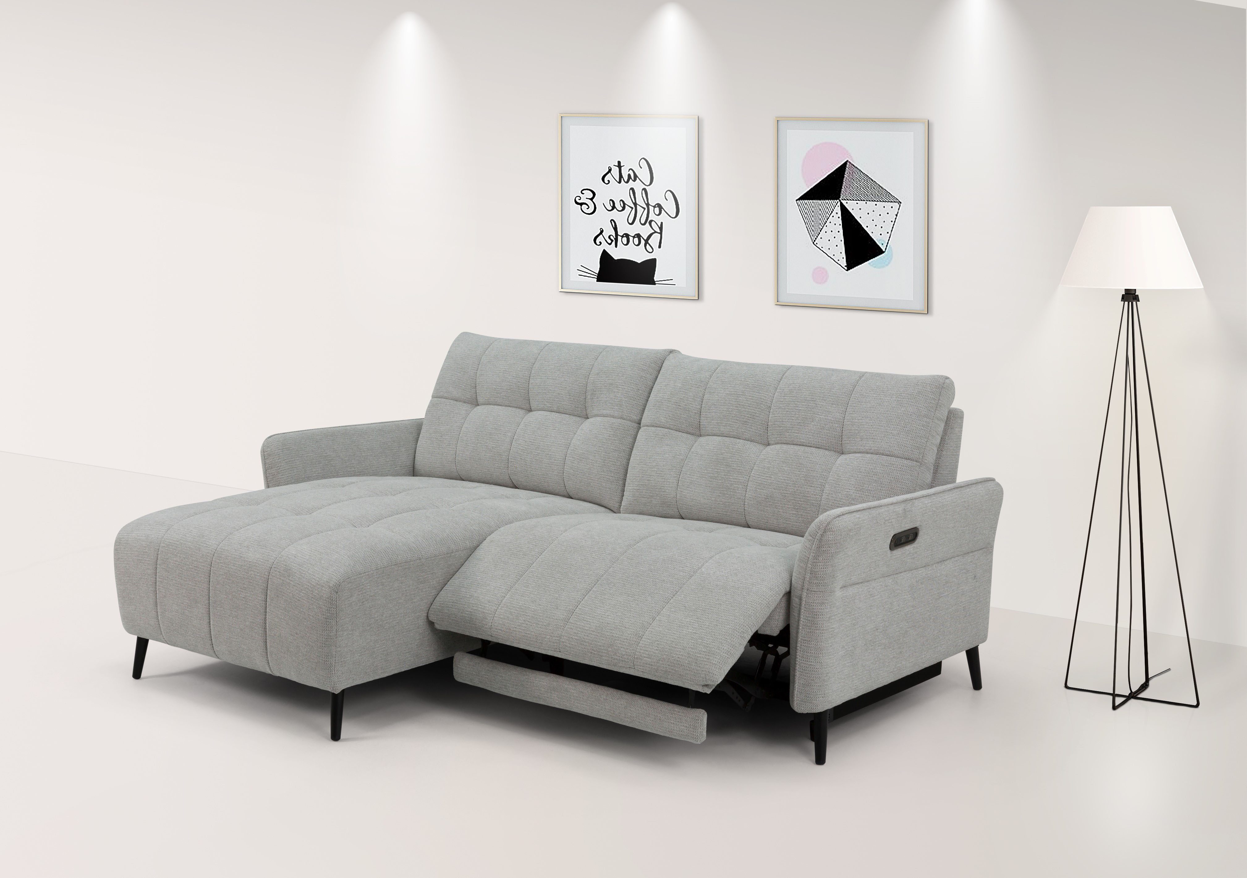 INOSIGN Ecksofa DENIO 3-Sitzer, L-Form (Breite 209cm), elektr. Relaxfunktion, USB-A/C ...