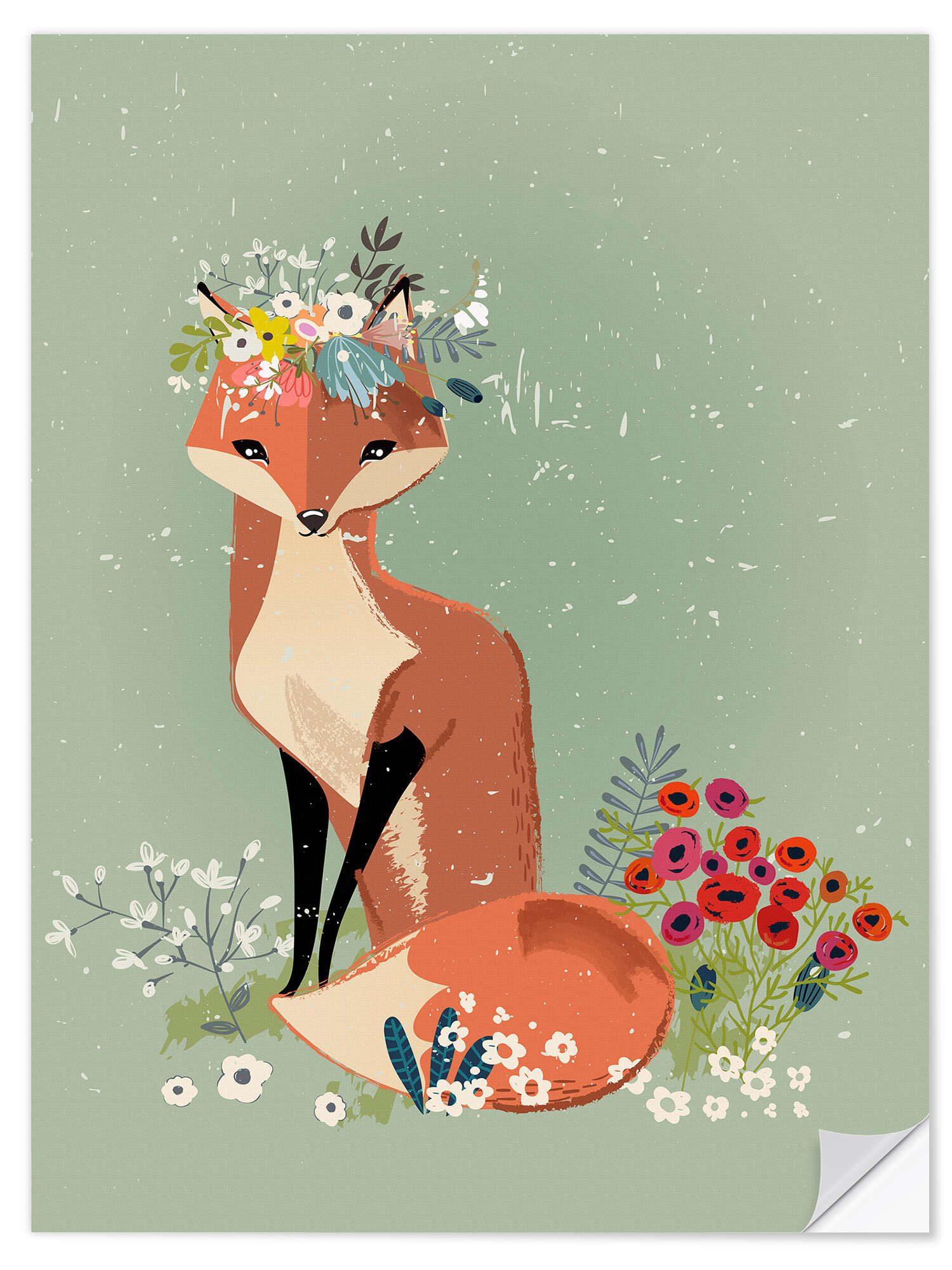 Posterlounge Wandfolie Eve Farb Fuchs Im Frühling Mädchenzimmer