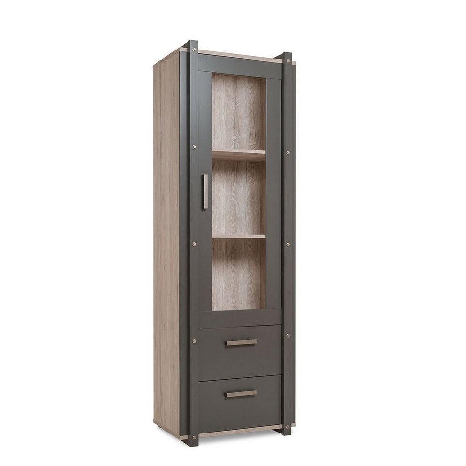 Newroom Vitrine Robin Eiche Sorrento Vitrinenschrank Glasvitrine