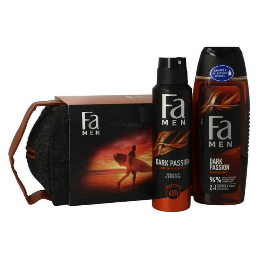 FA Duschgel Men Dark Passion Gel De Ducha 250ml Set 3 Artiel, Unisex