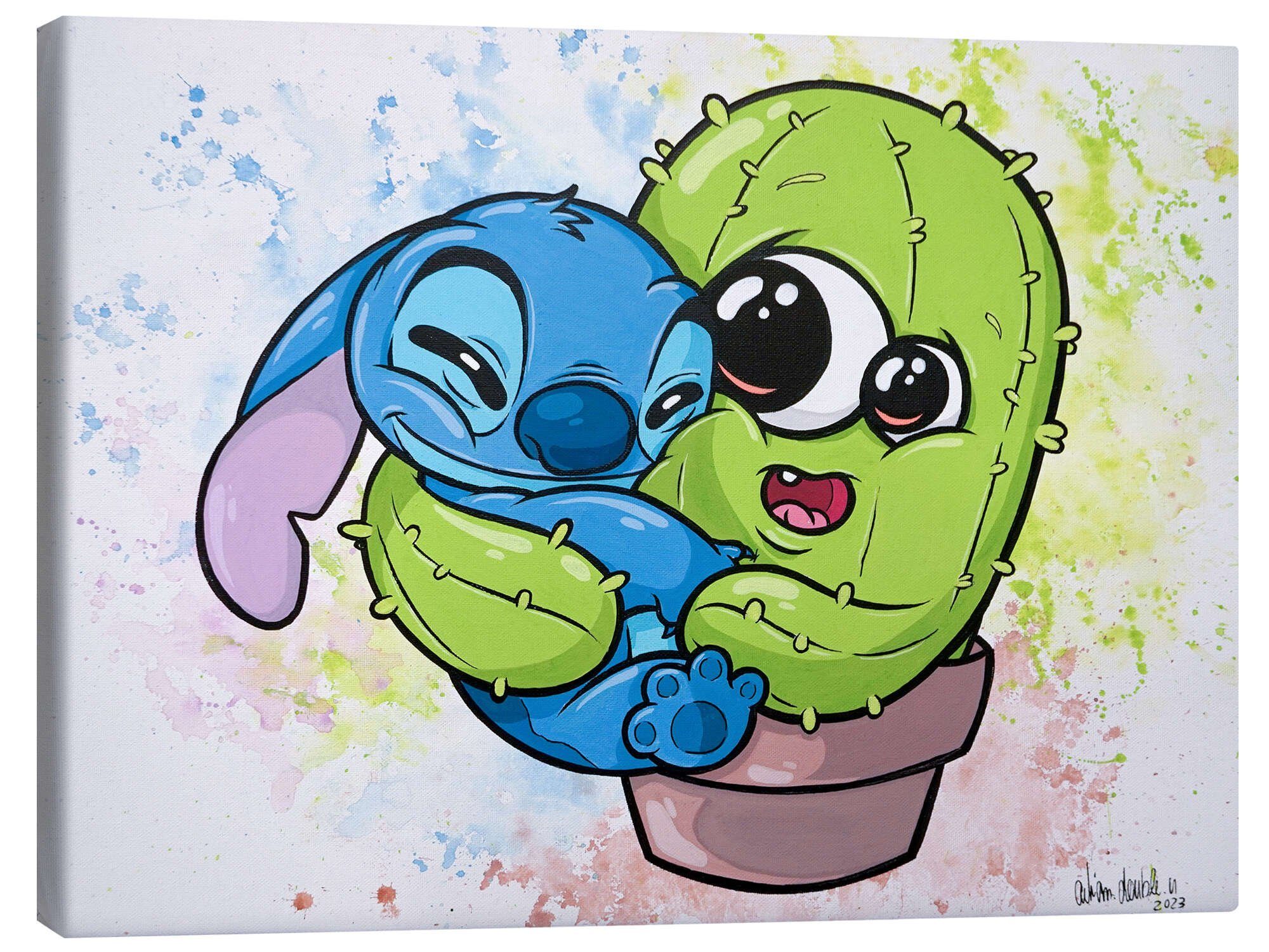 Posterlounge Leinwandbild Adoubleu Kuschelkaktus Mädchenzimmer