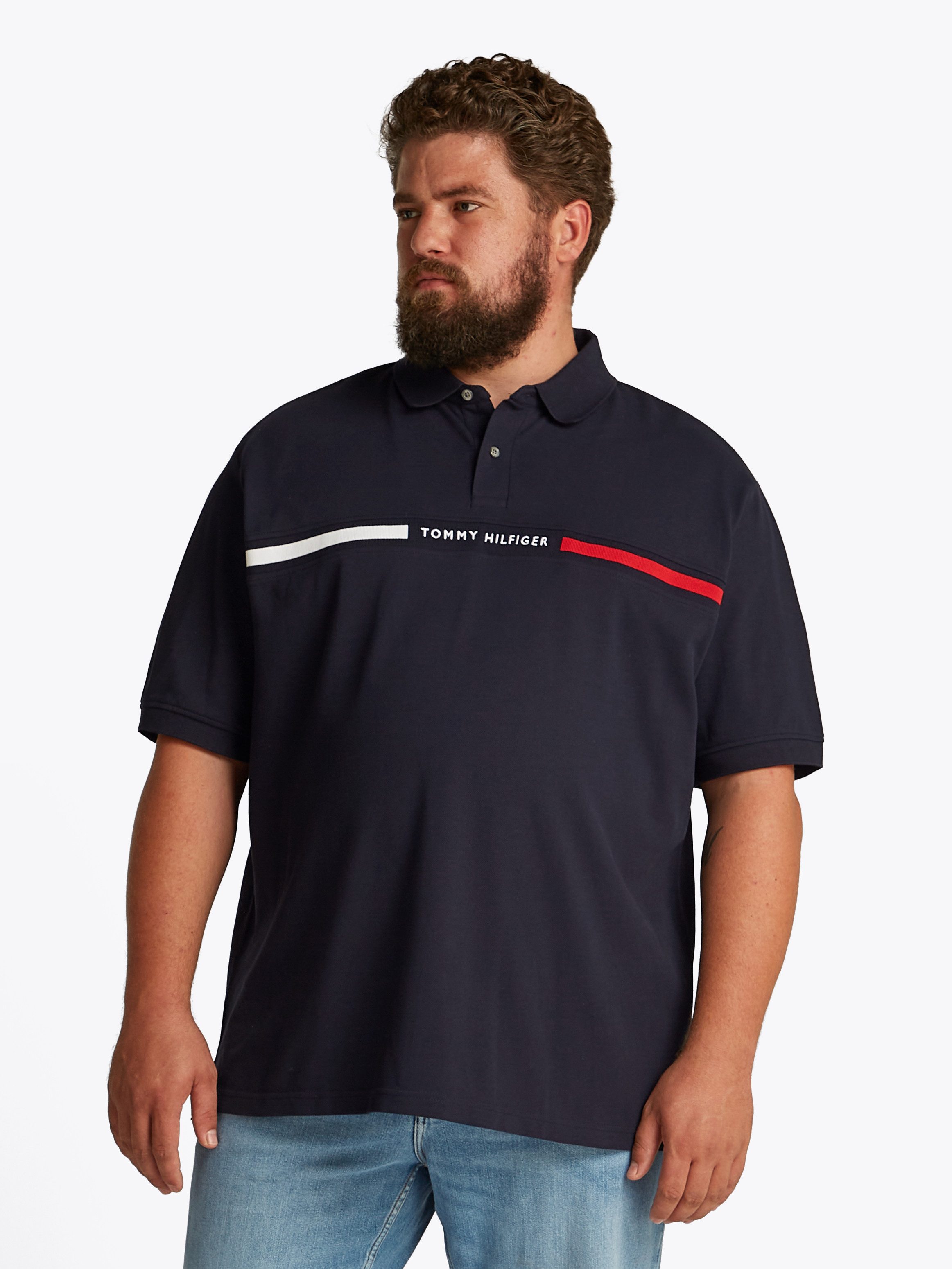 Tommy Hilfiger Big Tall Poloshirt BT HILFIGER CHEST INSERT REG B in GroBen GroBen Logostickerei