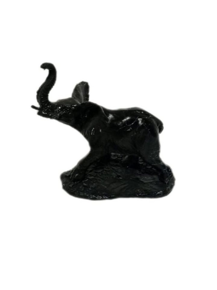 Moebel17 Dekofigur Skulptur Elefant 2er Set Schwarz Marmoroptik