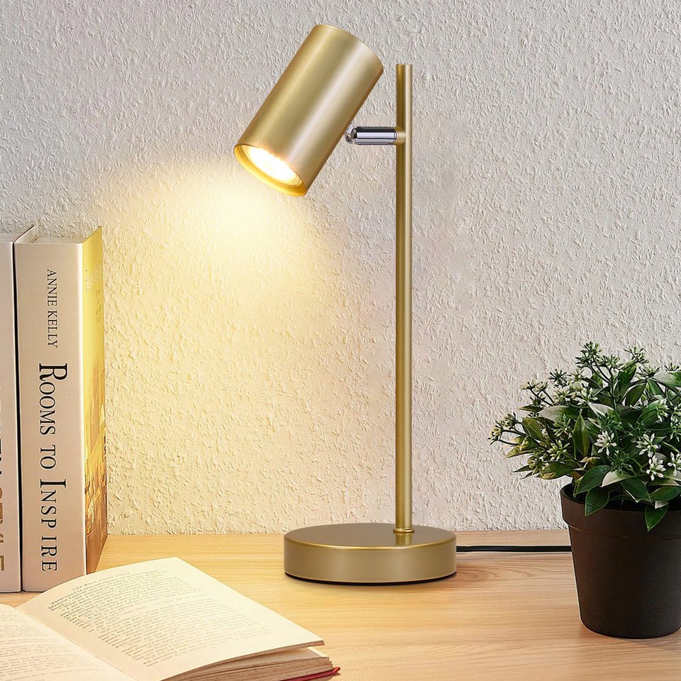 Nettlife Tischleuchte Nachttischlampe Mit Kabel Schwarzweißgold
