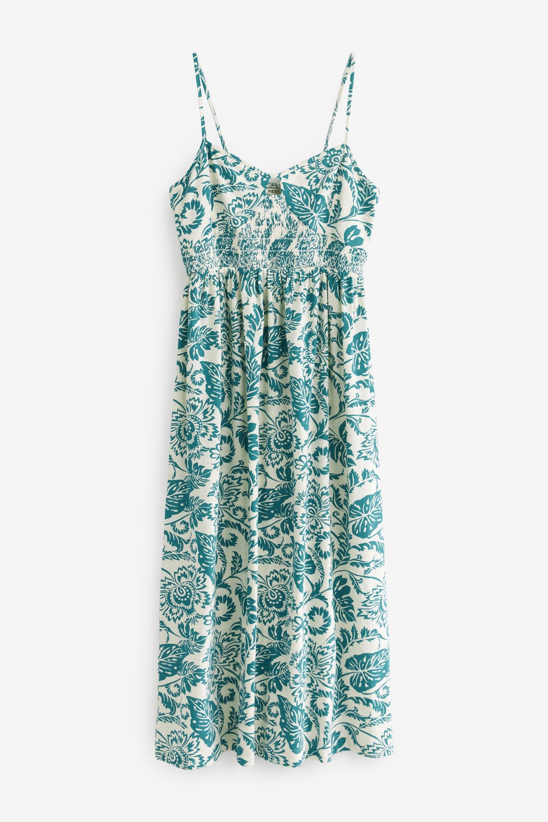 Next Trägerkleid Gesmoktes Kleid Mit Print Und Schmalen Trägern 1 Tlg