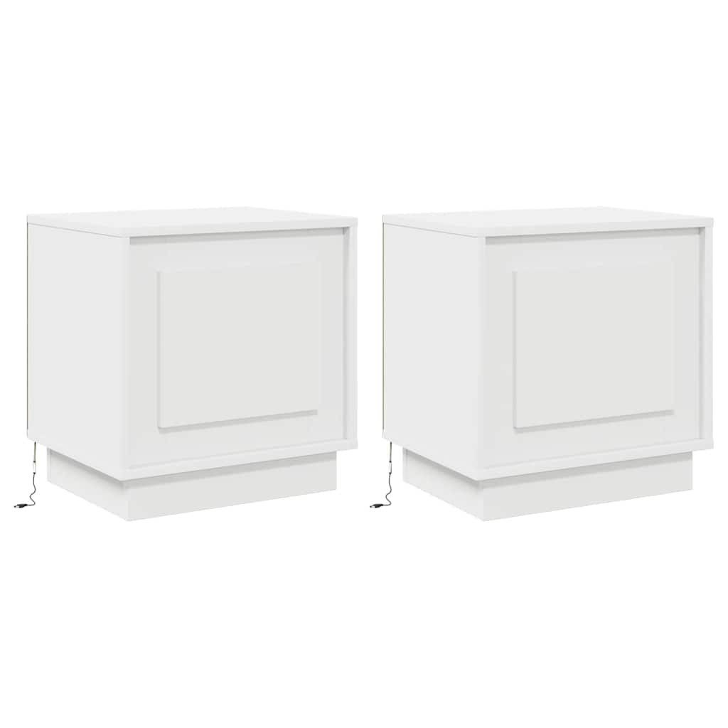 vidaXL Nachttisch Nachttisch 2 pcs Weiß 41 x 40 x 45 cm Holzwerkstoff ...