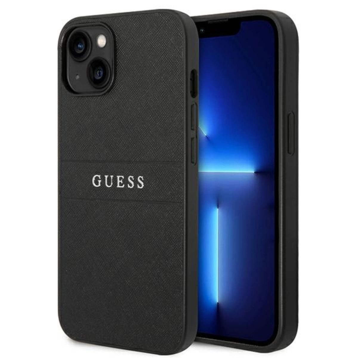 Guess Handyhülle Guess Saffiano Strap Collection Apple Iphone 14 Hard