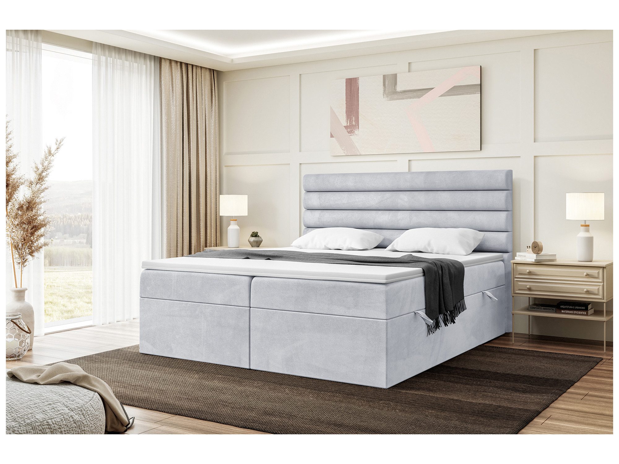 Stilvolle Boxspringbett 140x200 Samt Bild
