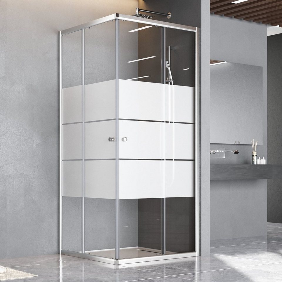 Boromal Dusch Schiebetür Duschkabine 75x90 90x75 Eckeinstieg Duschtür