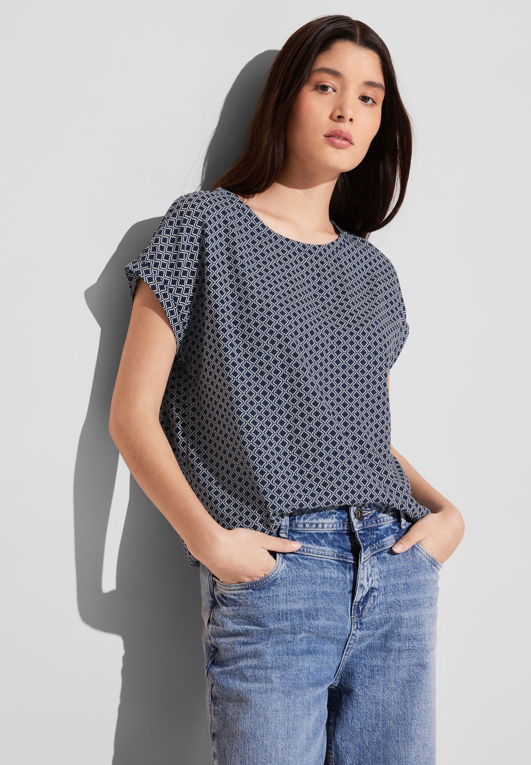 Street One Kurzarmbluse Mit Grafischem Muster Loose Fit Mit