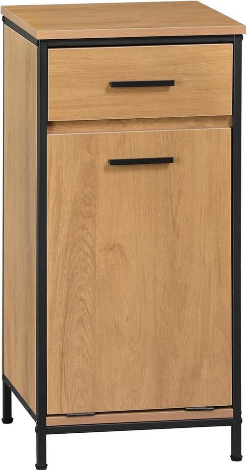 Eugad Badkommode 1 St Badezimmerschrank Mit Faltbarem Wäschesack