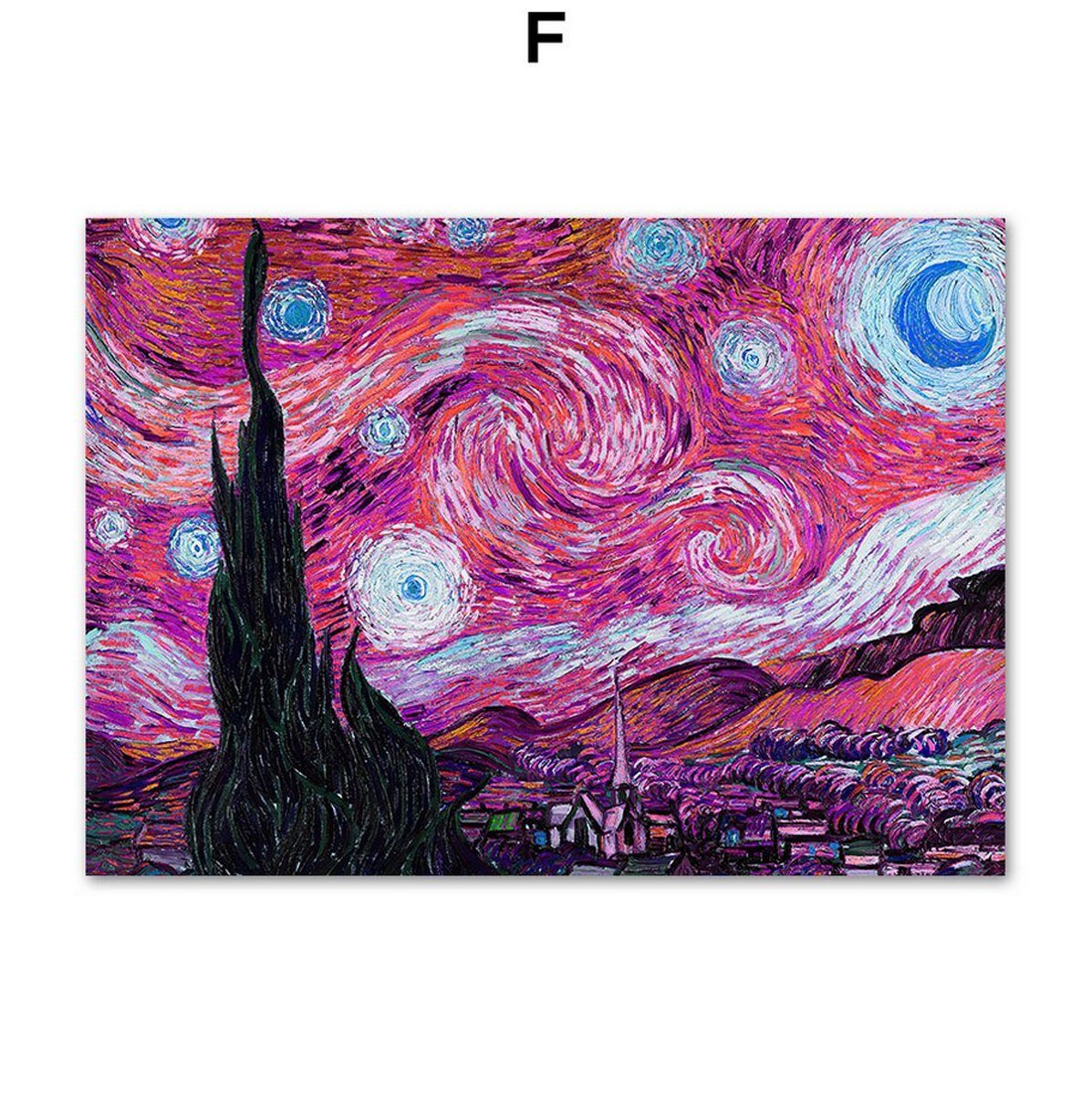 TPFLiving Kunstdruck (OHNE RAHMEN) Poster - Leinwand - Wandbild, Van Gogh - Starry Night ...