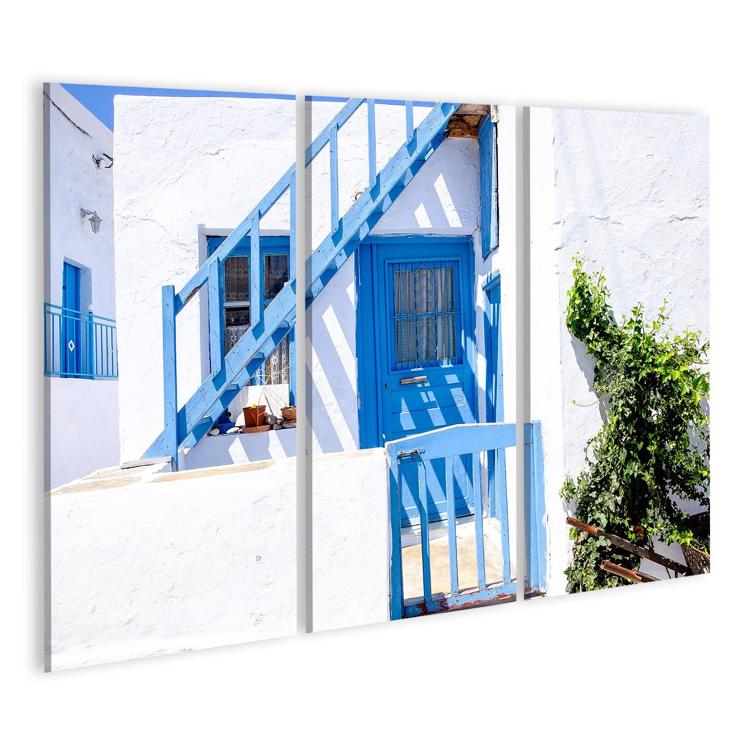 islandburner Leinwandbild Bild auf Leinwand Typische Traditionelle Türen Und Fenster In Der Weiß