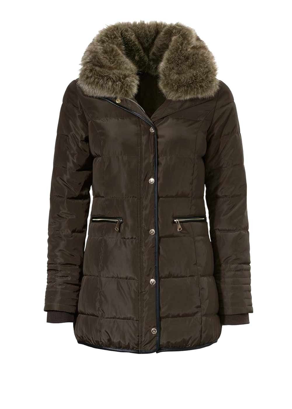 Heine Steppjacke Heine Damen Steppjacke Mit Webpelz Khaki