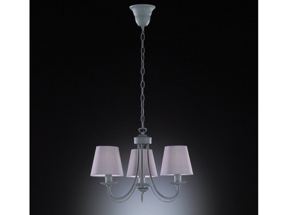 Meinewunschleuchte Led Kronleuchter Lampenschirme Stoff Grau Antik 3
