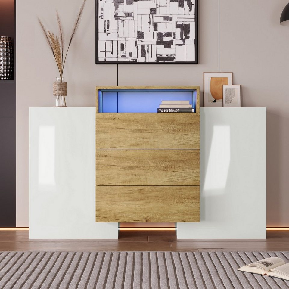 Celya Sideboard Moderner Sideboard Kommode Schrank 140cmled
