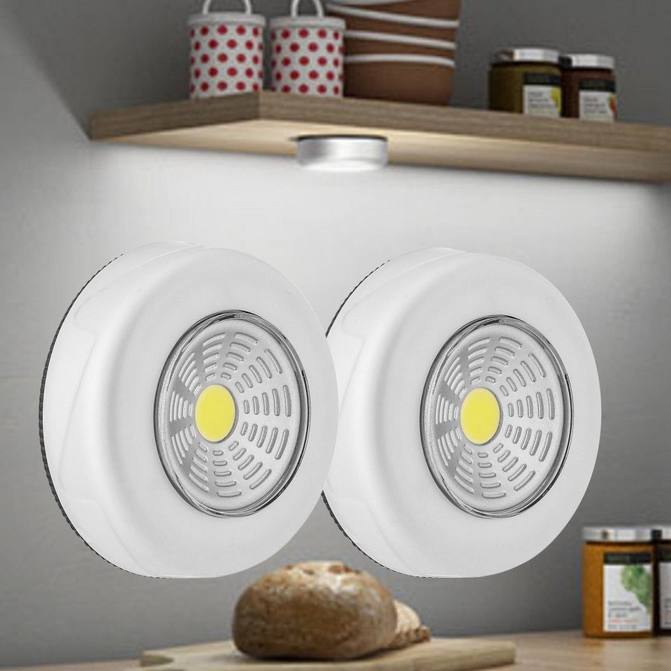 Wilgoon Nachtlicht 2er Set Cob Led Touch Lampe Stickandpush Selbstklebend