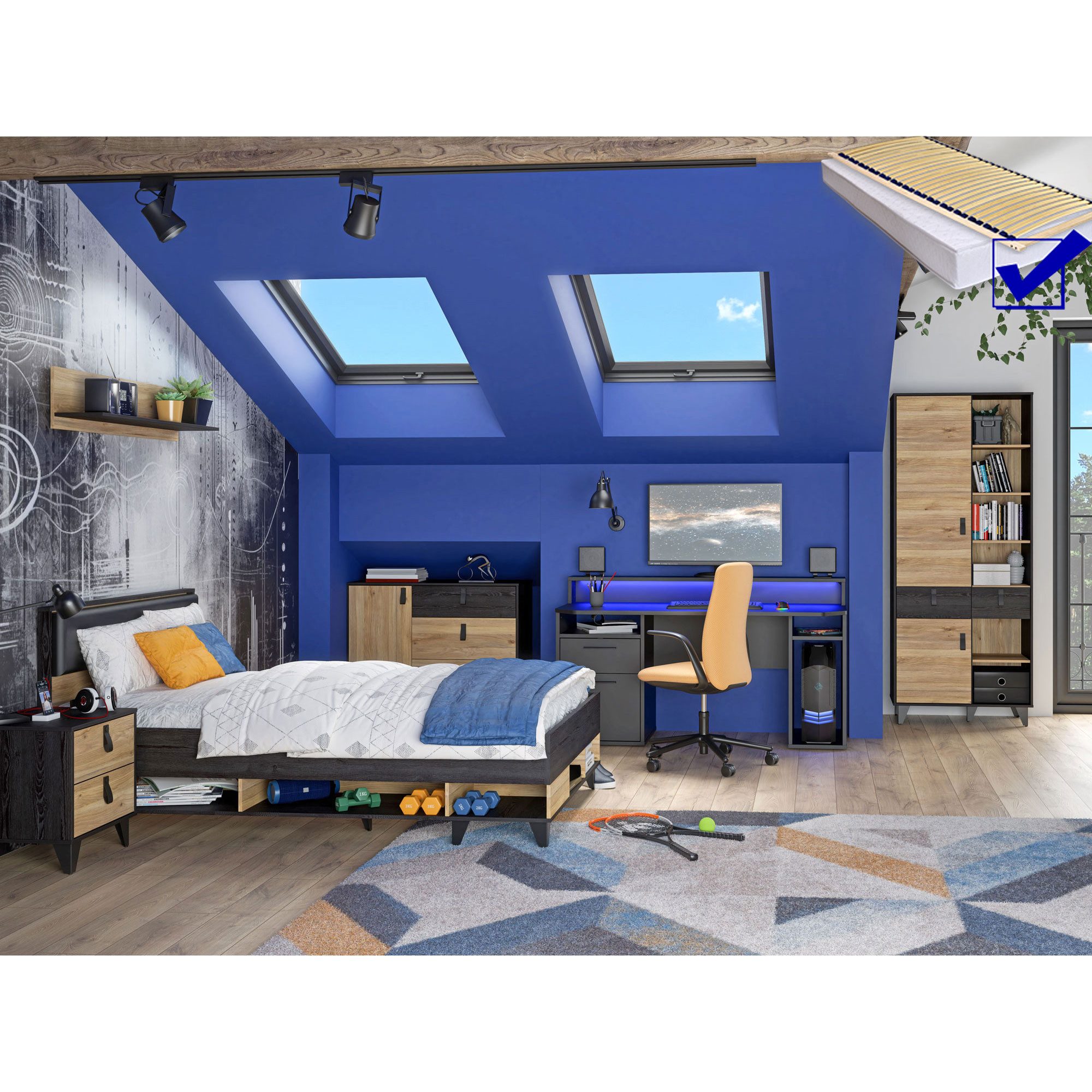 Expendio Jugendzimmer Set Lyrill 24 Spar Set 8 Tlg Mauvella Oak