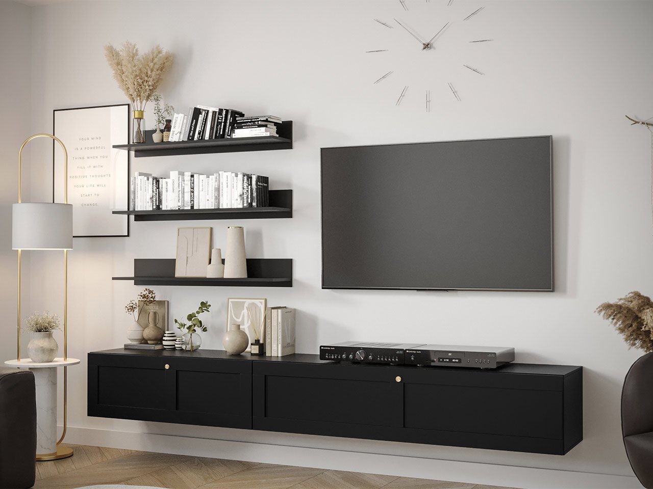 Mirjan24 Wohnwand Waldi I 10 5er Set 2x Tv Lowboard 3x Wandregal