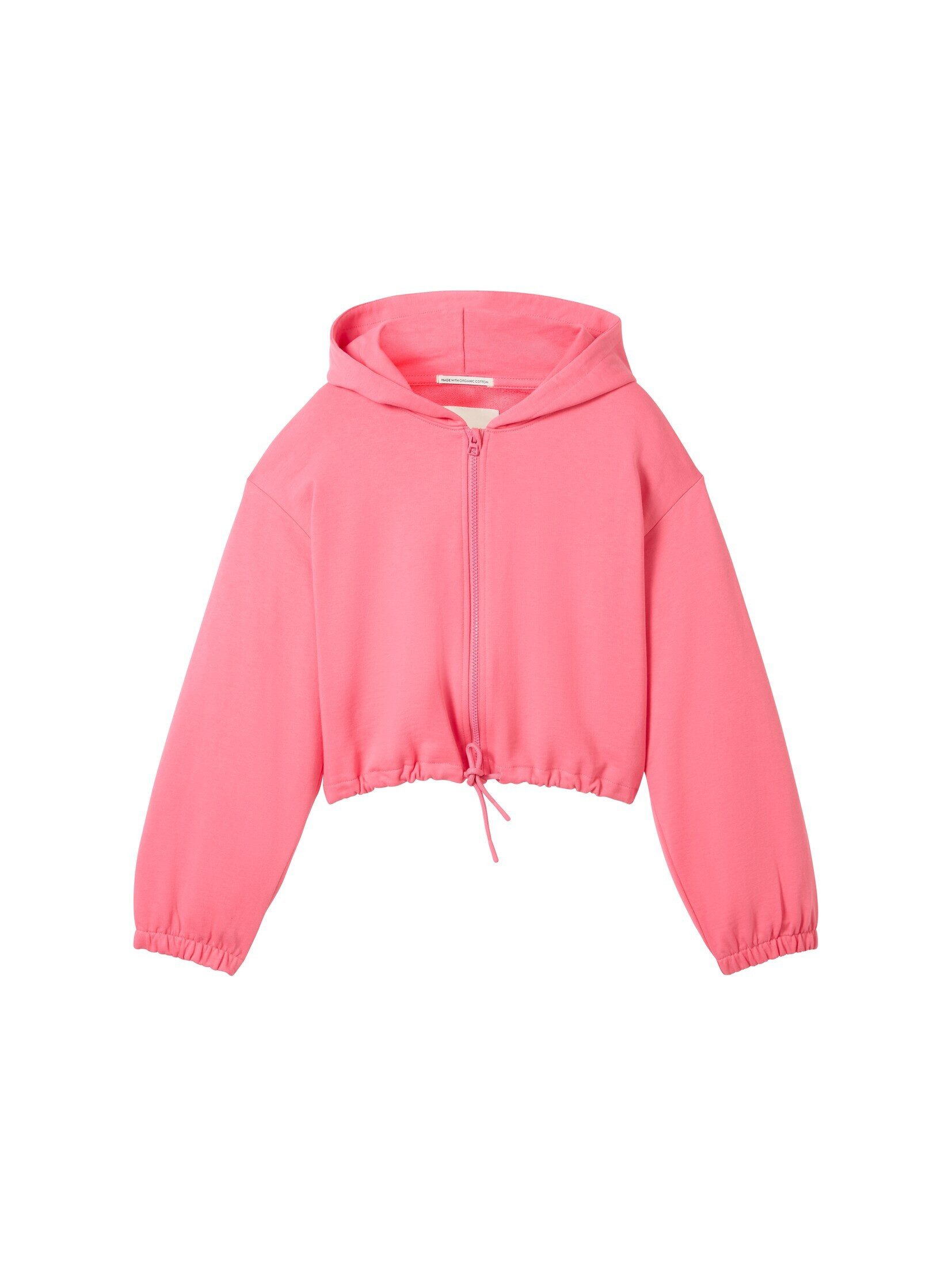 Tom Tailor Kapuzensweatjacke Cropped Sweatjacke Mit Bio Baumwolle