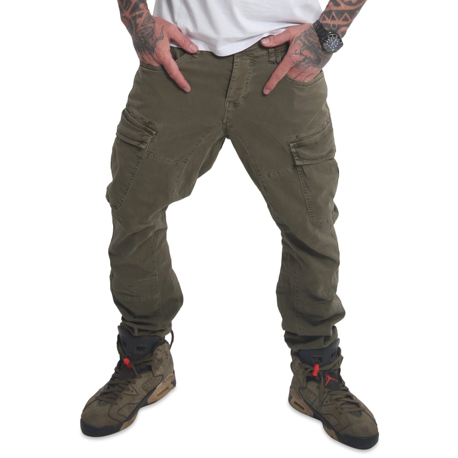 Yakuza Cargohose Brass Knuckles Mit Elastischem Bund Am Beinabschluss