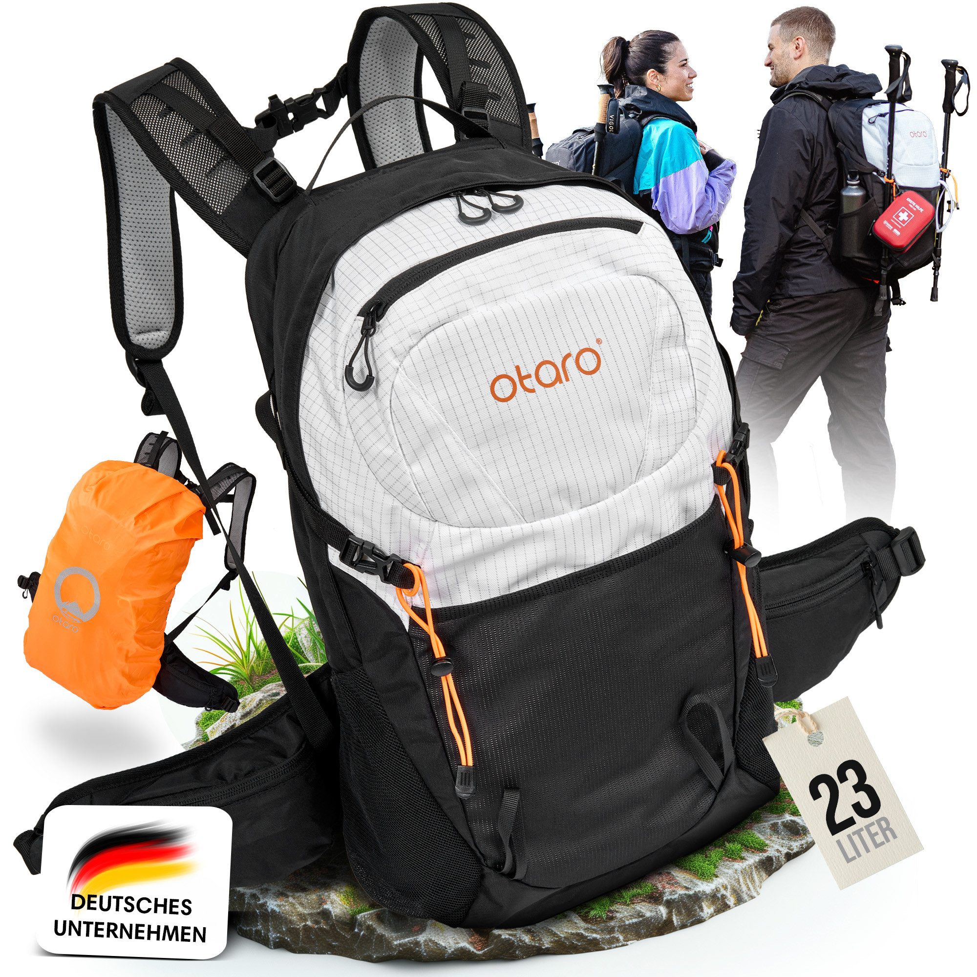 Otaro Wanderrucksack Wanderrucksack mit Belüftung Trekkingrucksack Unisex 23L (Schutz für deine ...
